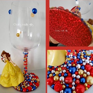Belle Wine Glass, Belle Glass, Beauty and the Beast, Belle Gift, Disney ...