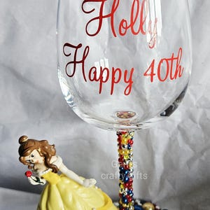 Belle Wine Glass, Belle Glass, Beauty and the Beast, Belle Gift, Disney ...