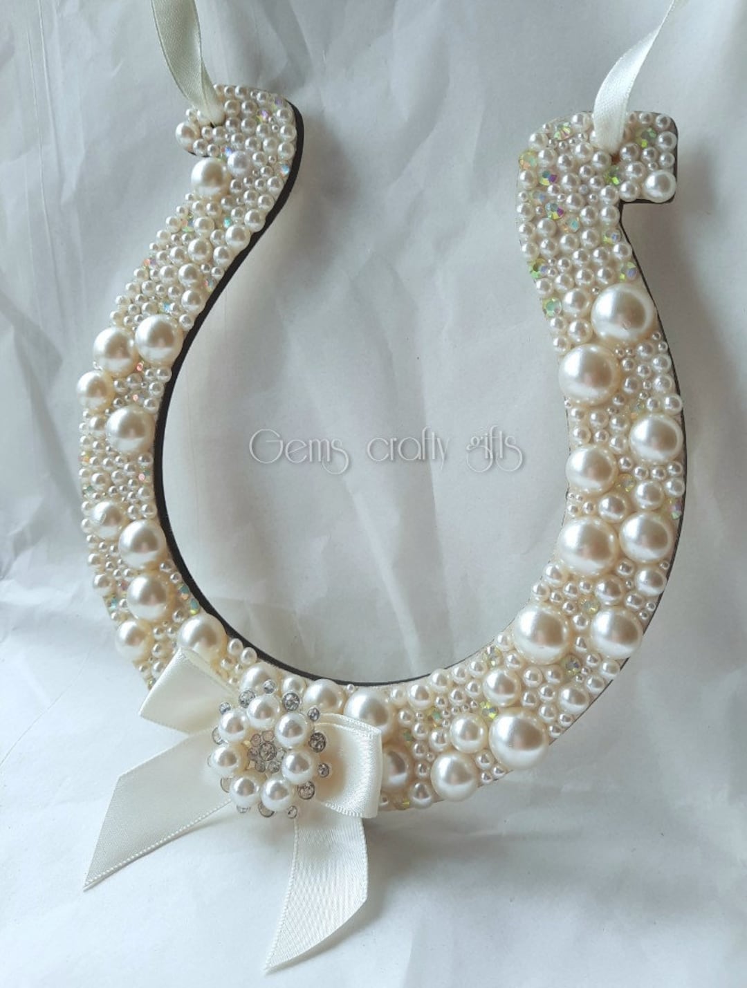 Wedding Horseshoe, Lucky Horseshoe, Pearl Wedding Horseshoe, Gift for ...