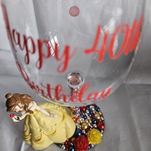 Belle Wine Glass, Belle Glass, Beauty and the Beast, Belle Gift, Disney ...