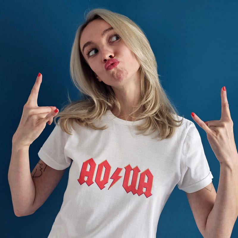 Aqua Band Shirt - Etsy UK