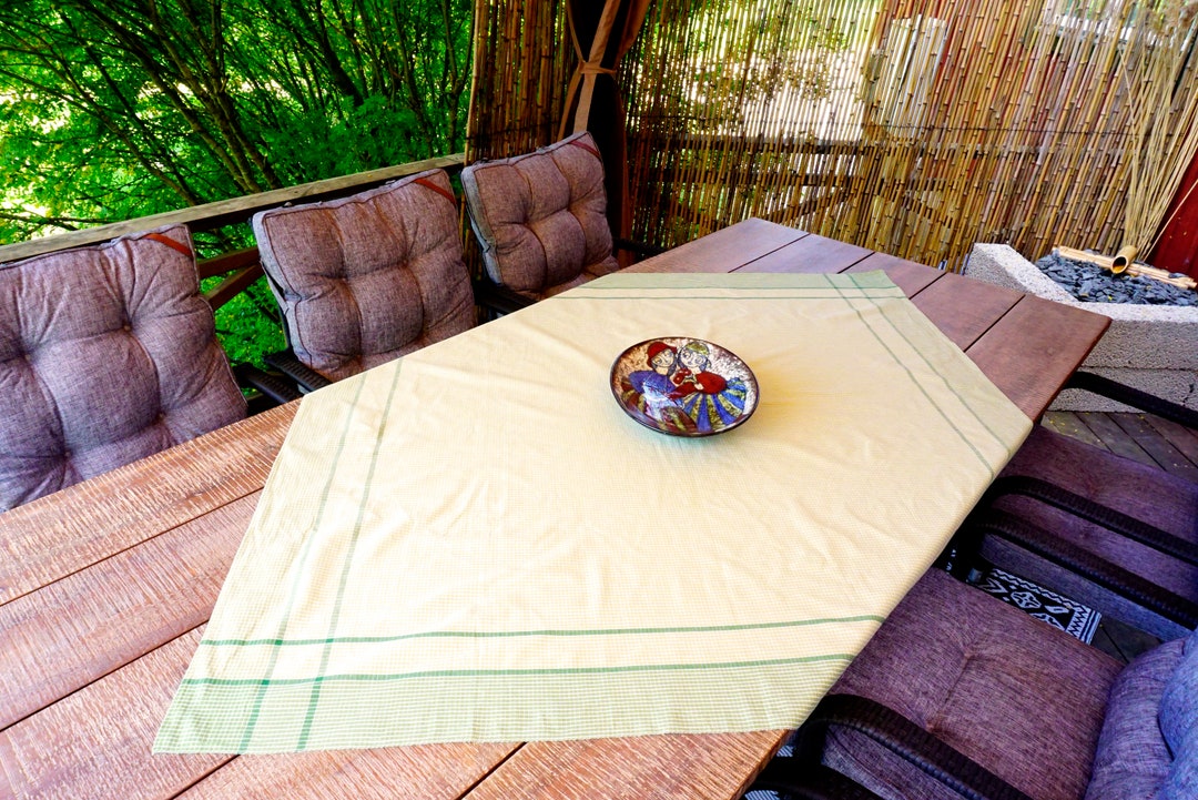 Vintage Finlayson Table Topper: Green Plaid Scandinavian Textile - Etsy