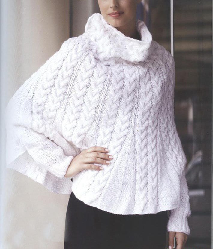 KNIT Cable Women PONCHO Pattern Pdf Wool CAPE Sweater - Etsy
