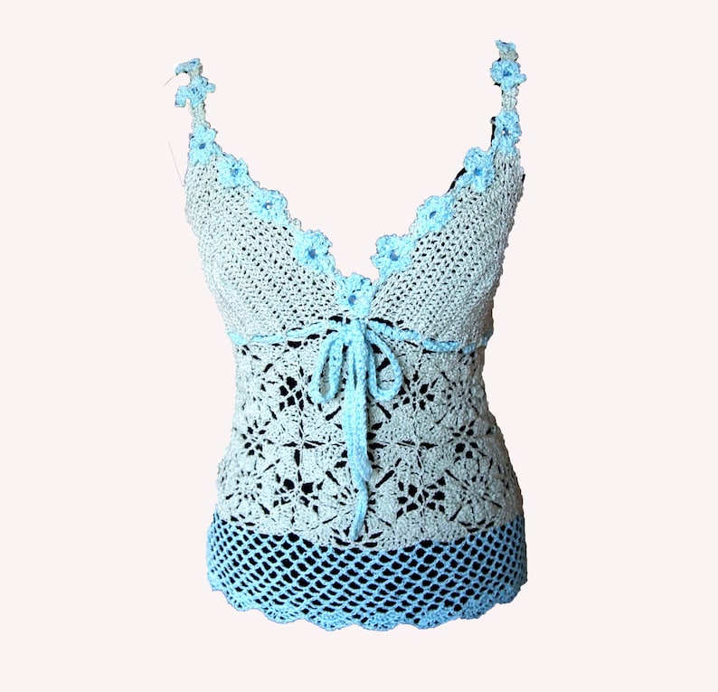 Crochet LACE Tank TOP Pattern Pdf BRALETTE Granny Square - Etsy