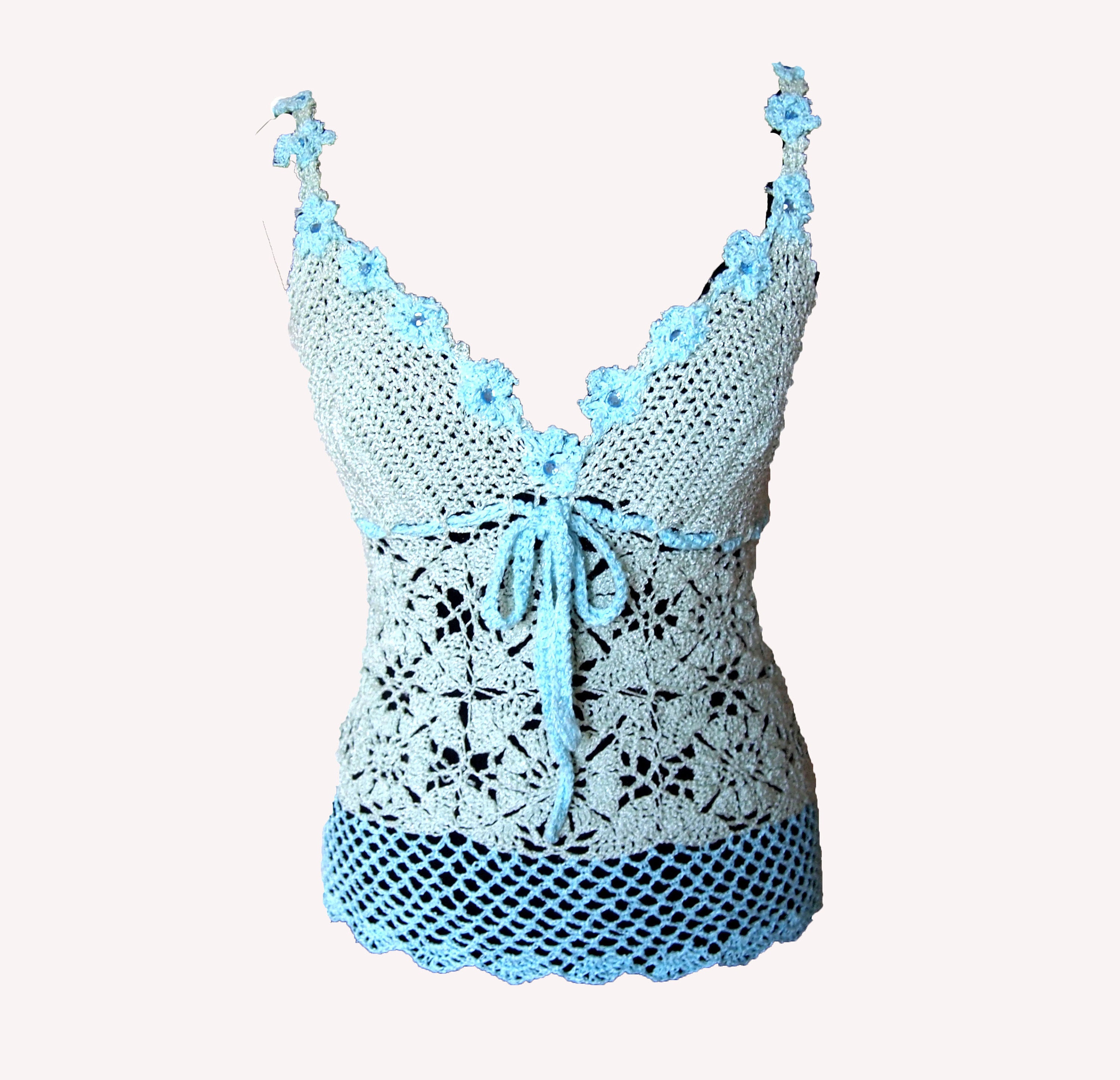 Crochet LACE Tank TOP Pattern Pdf BRALETTE Granny Square - Etsy
