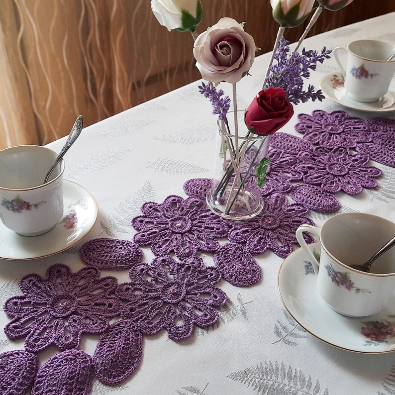 TUTORIAL Crochet TABLE Runner CENTERPIECE Pattern Gift for - Etsy