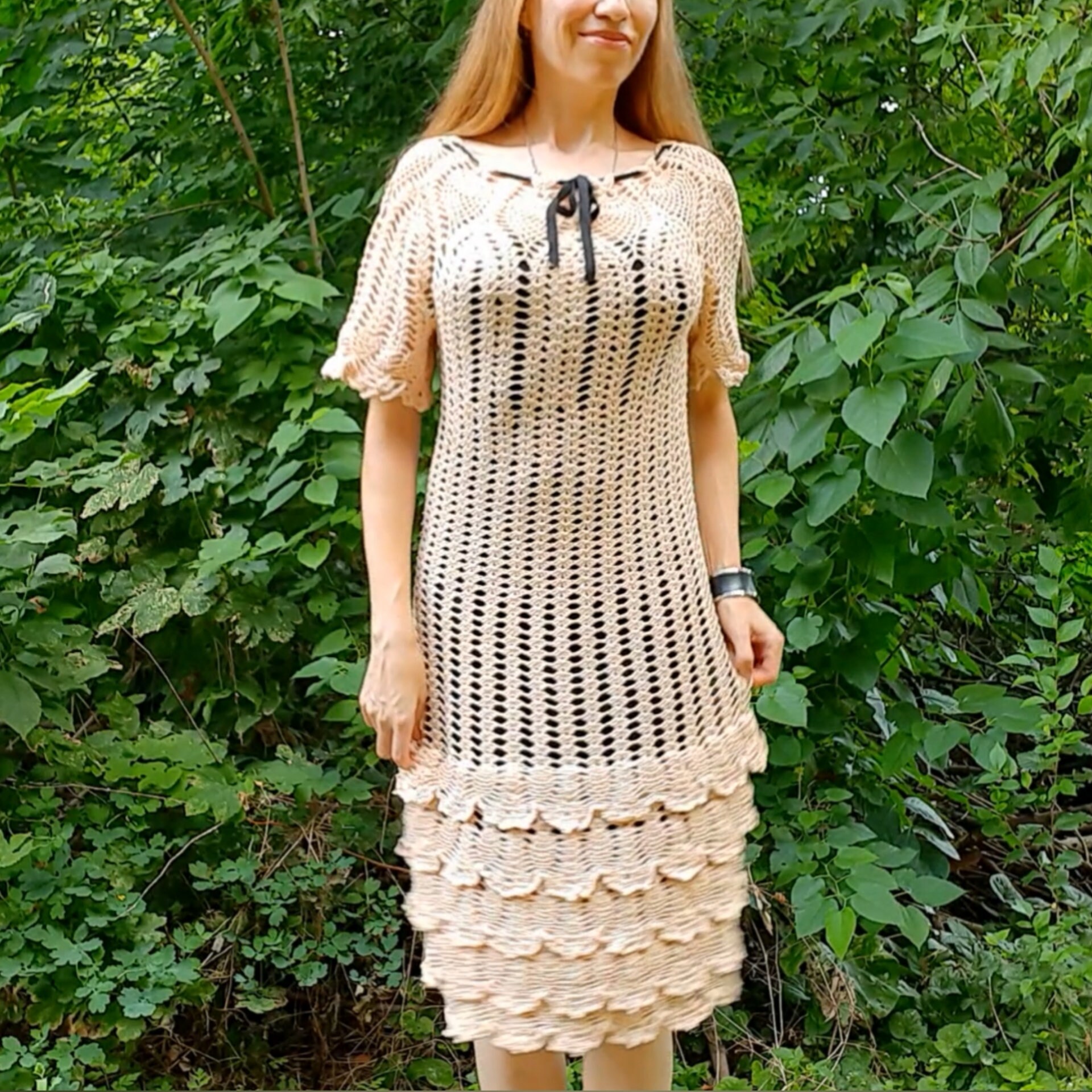 Crochet Dress Patterndetailed Tutorialcrochet Summer Woman Etsy