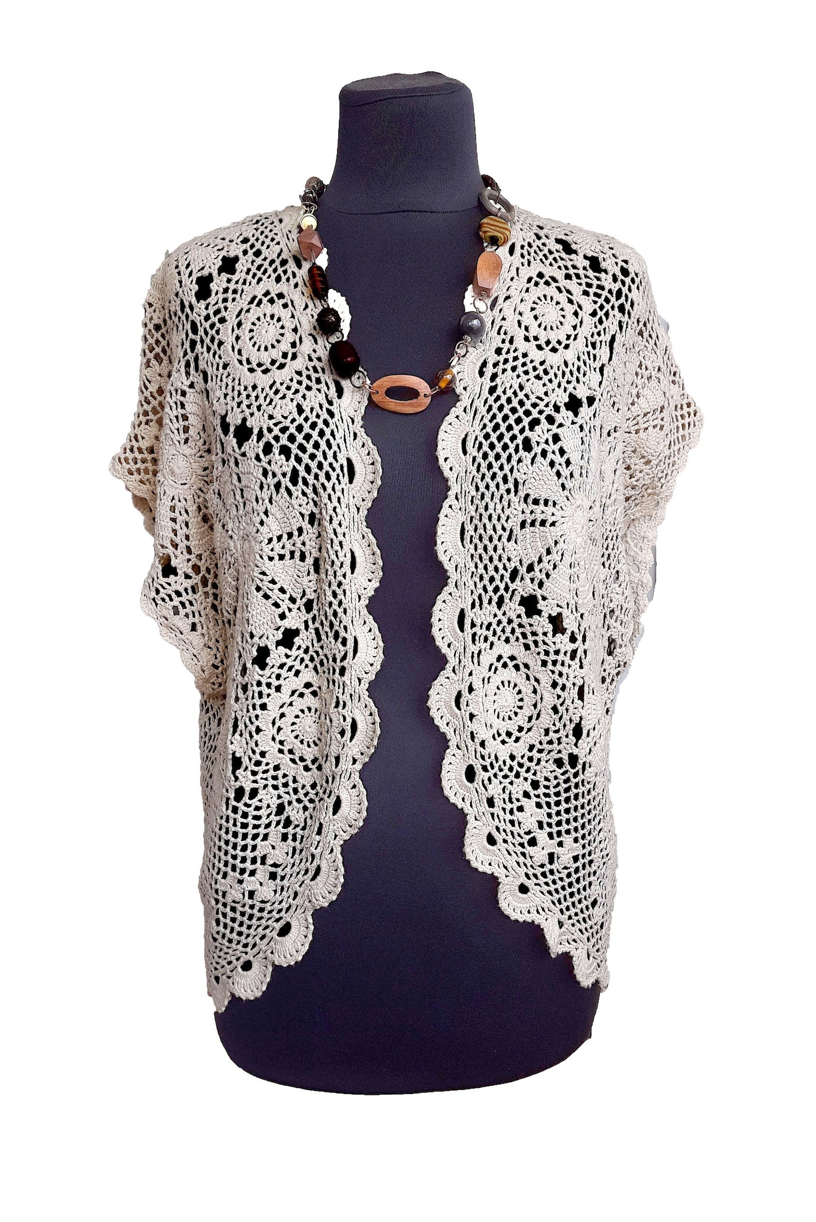 CROCHET SHRUG Oversized Cardigan PATTERN Pdf - Short Sleeve Cocoon ...
