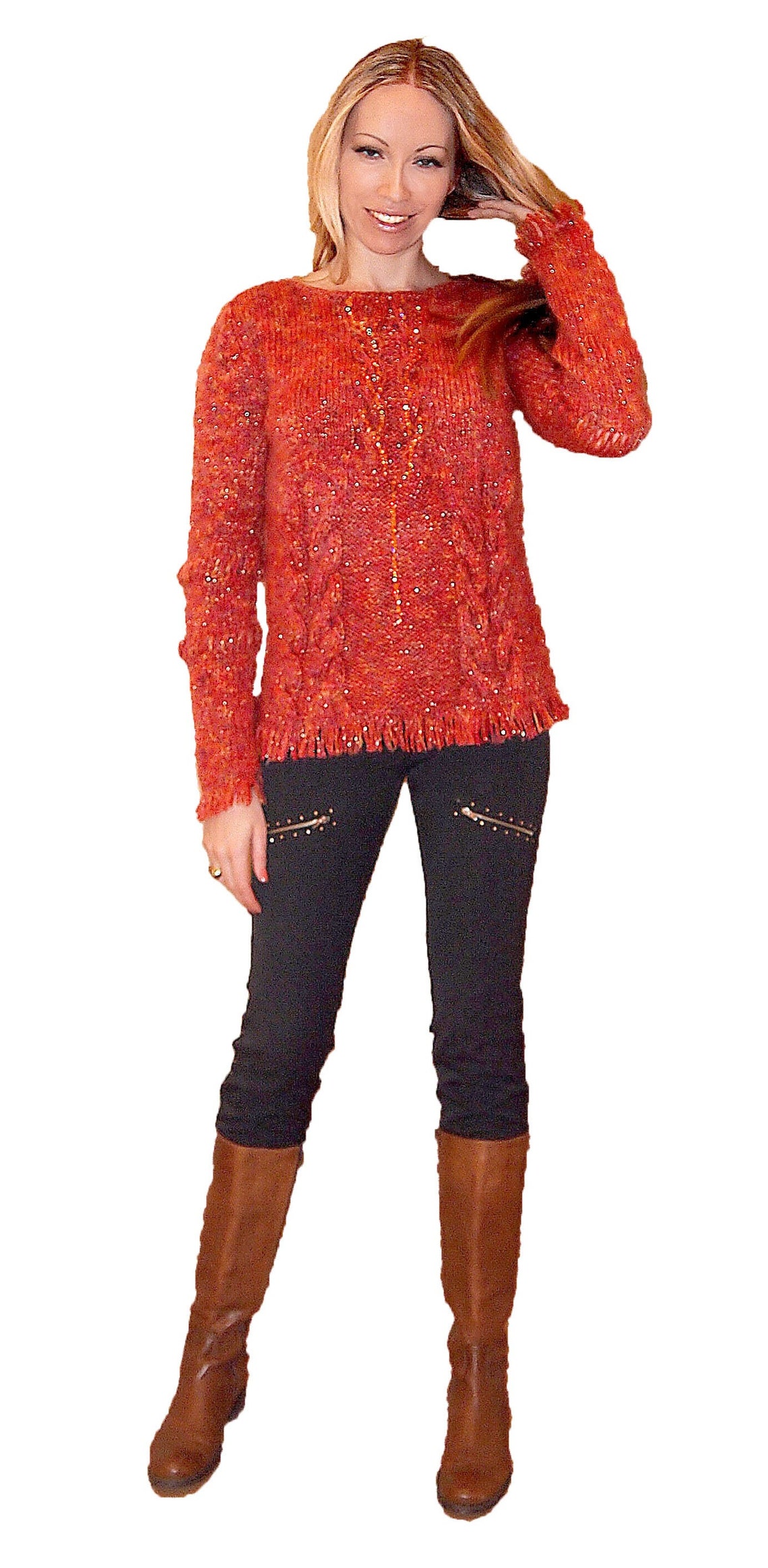 Wool MOHAIR Knit SWEATER Pattern Pdf Digital - CABLE Fall Pullover for ...