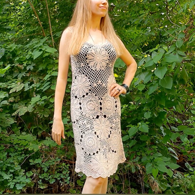 Lace SUMMER Crochet Tank DRESS Pattern Pdf - Mesh Mini HOLIDAY Women ...