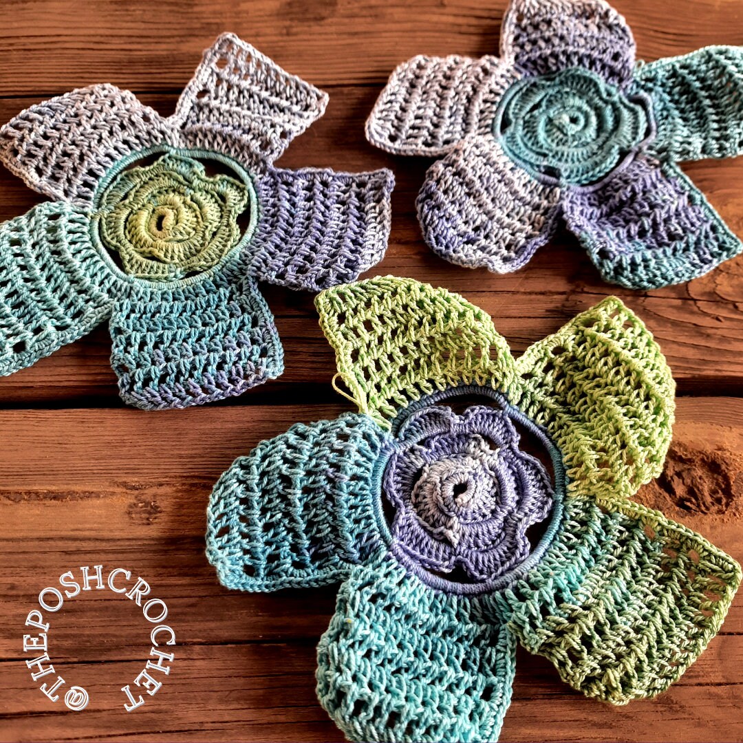 TUTORIAL Forget Me Not Crochet FLOWER Pattern - GIFT for Mom Applique ...