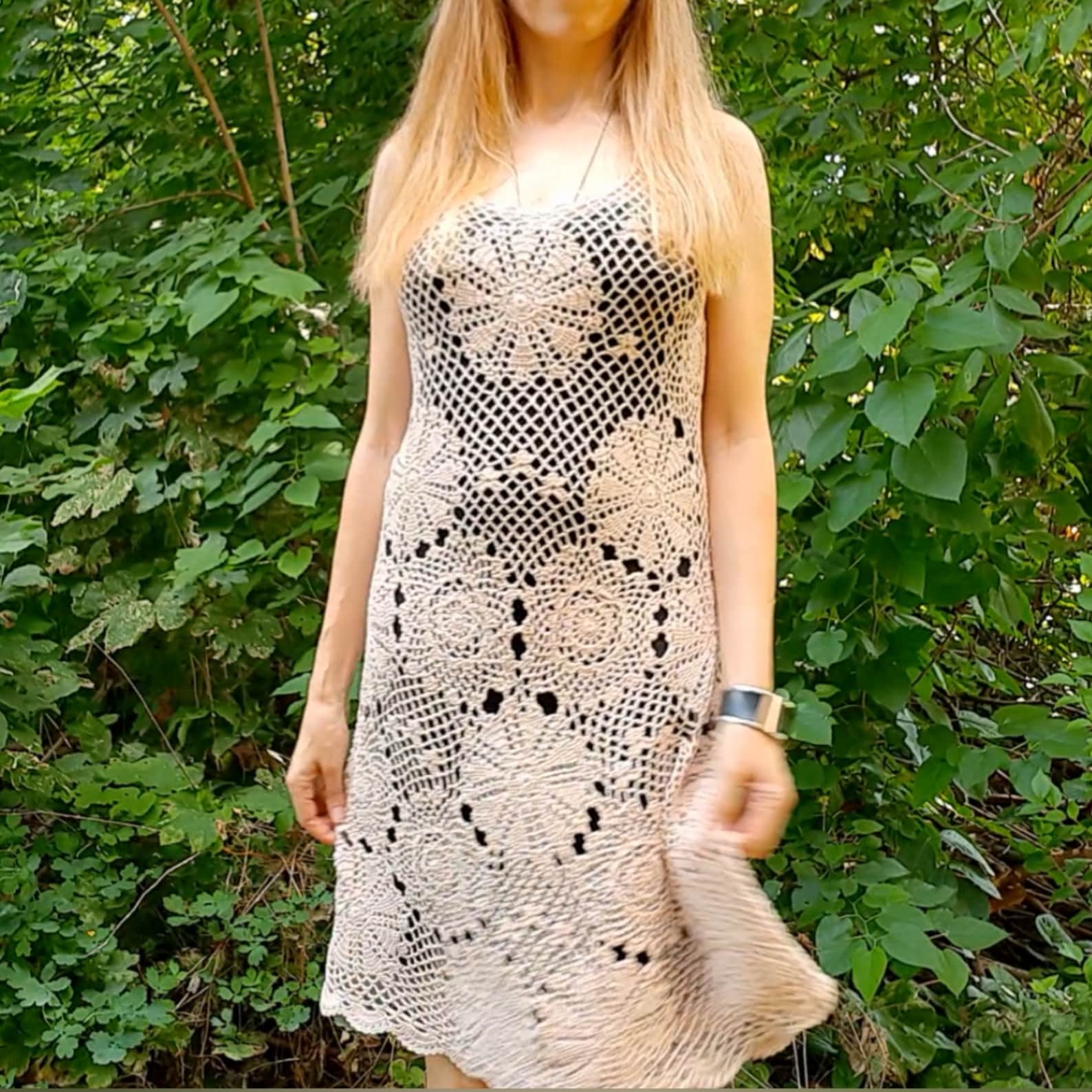 Lace SUMMER Crochet Tank DRESS Pattern Pdf - Mesh Mini HOLIDAY Women ...