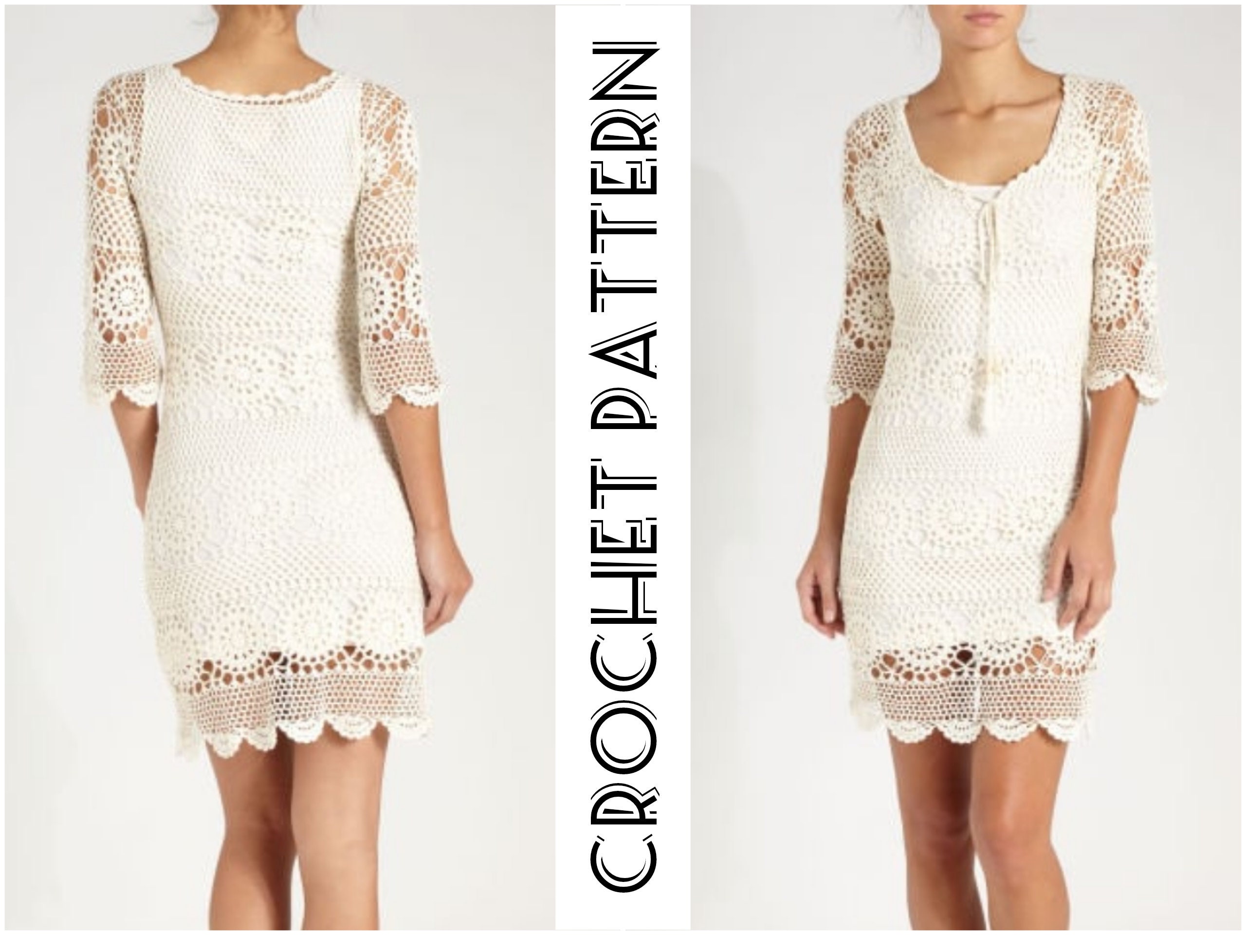 SUMMER Lace CROCHET Mini DRESS Pattern Pdf for Women Beach - Etsy