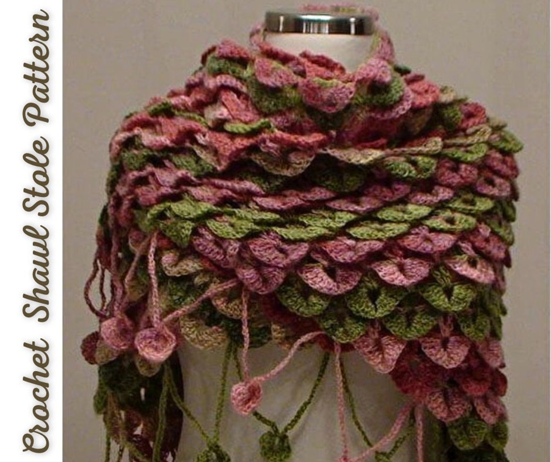 Easy Crochet Dragon Scale RAINBOW SHAWL Pattern Pdf - Wool Fall Lace ...