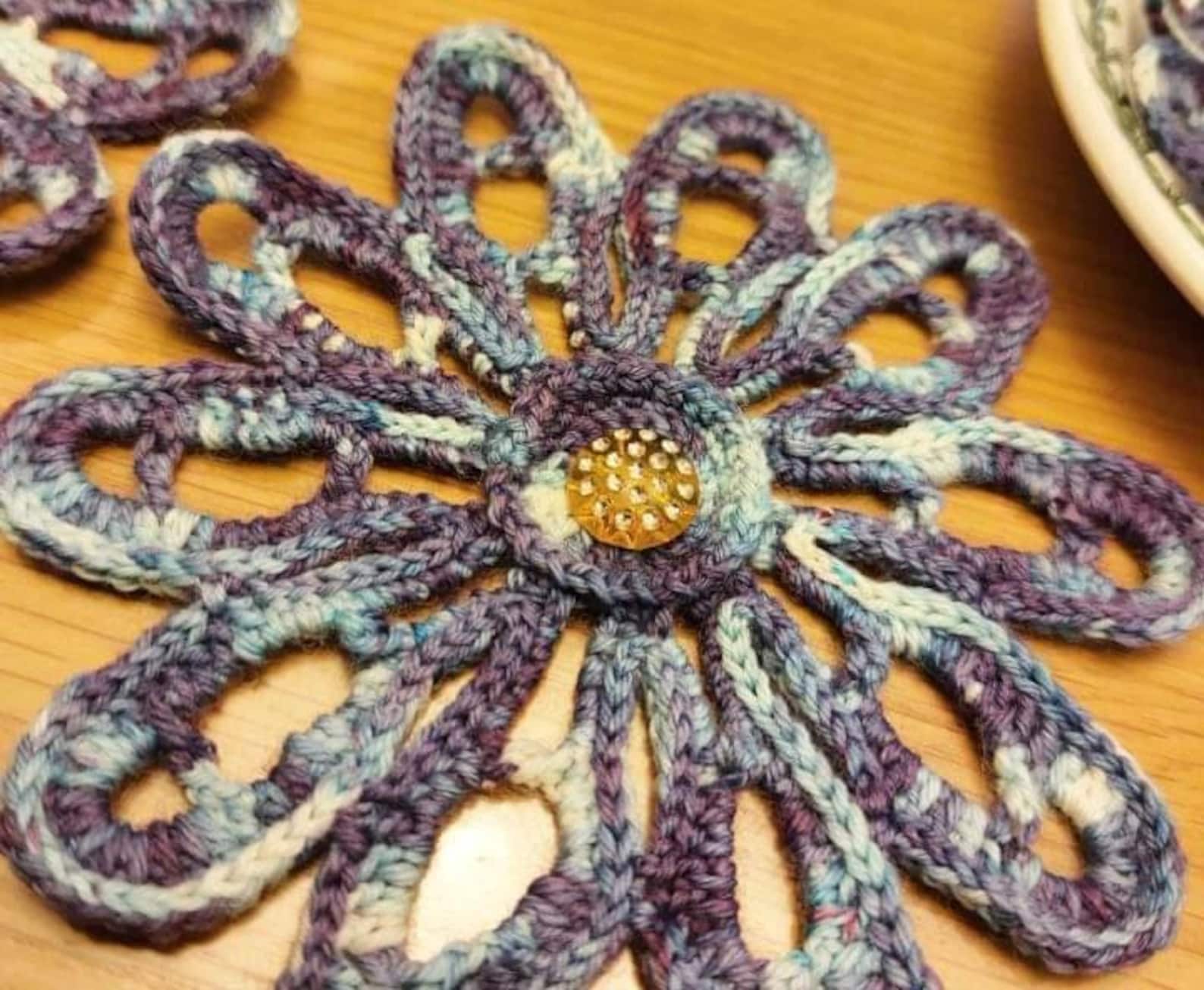 TUTORIAL Crochet Table Floral COASTERS Decor Pattern - Curtain TIE ...