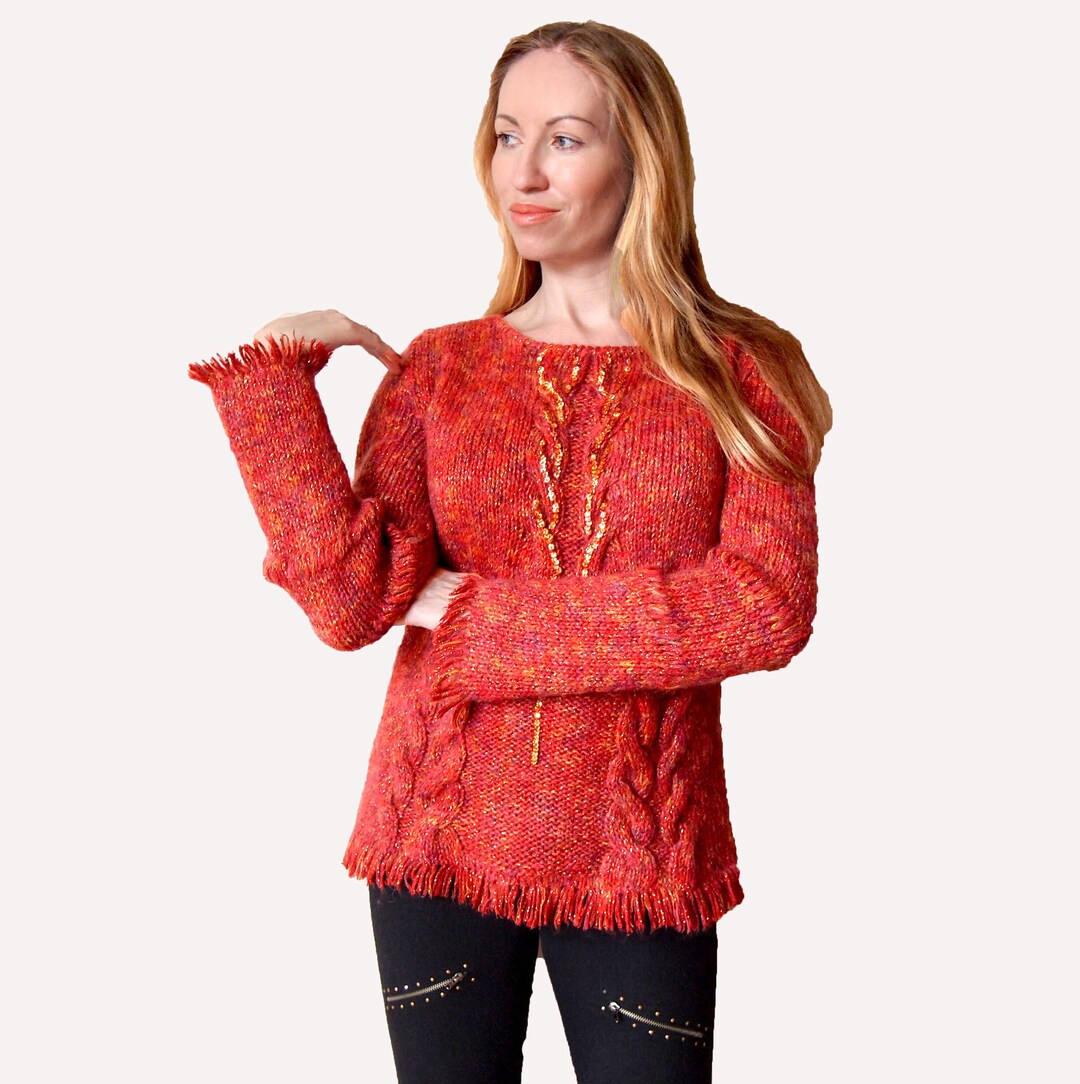 Wool MOHAIR Knit SWEATER Pattern Pdf Digital - CABLE Fall Pullover for ...
