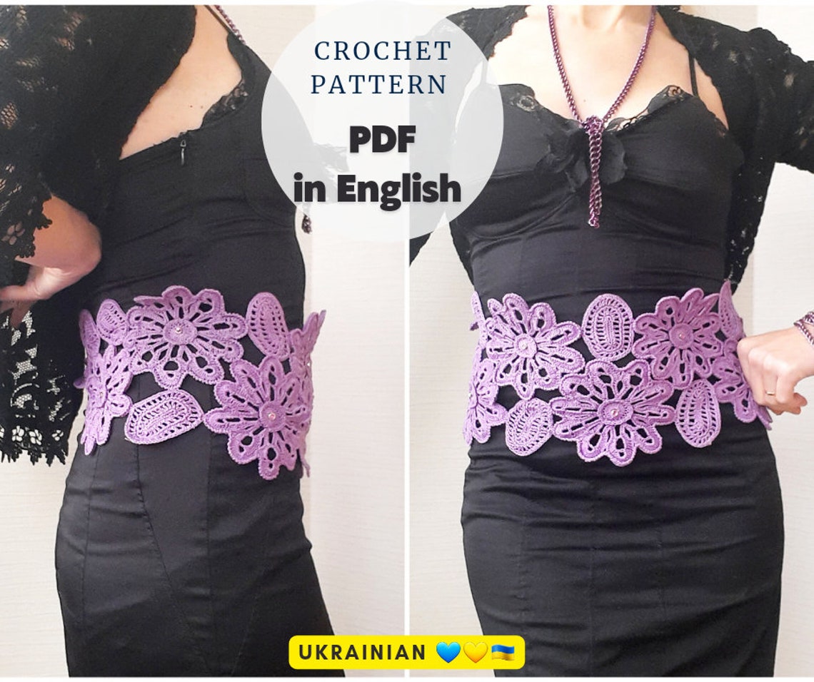 TUTORIAL Crochet Wide CORSET Belt Pattern Lace UNDERBUST - Etsy
