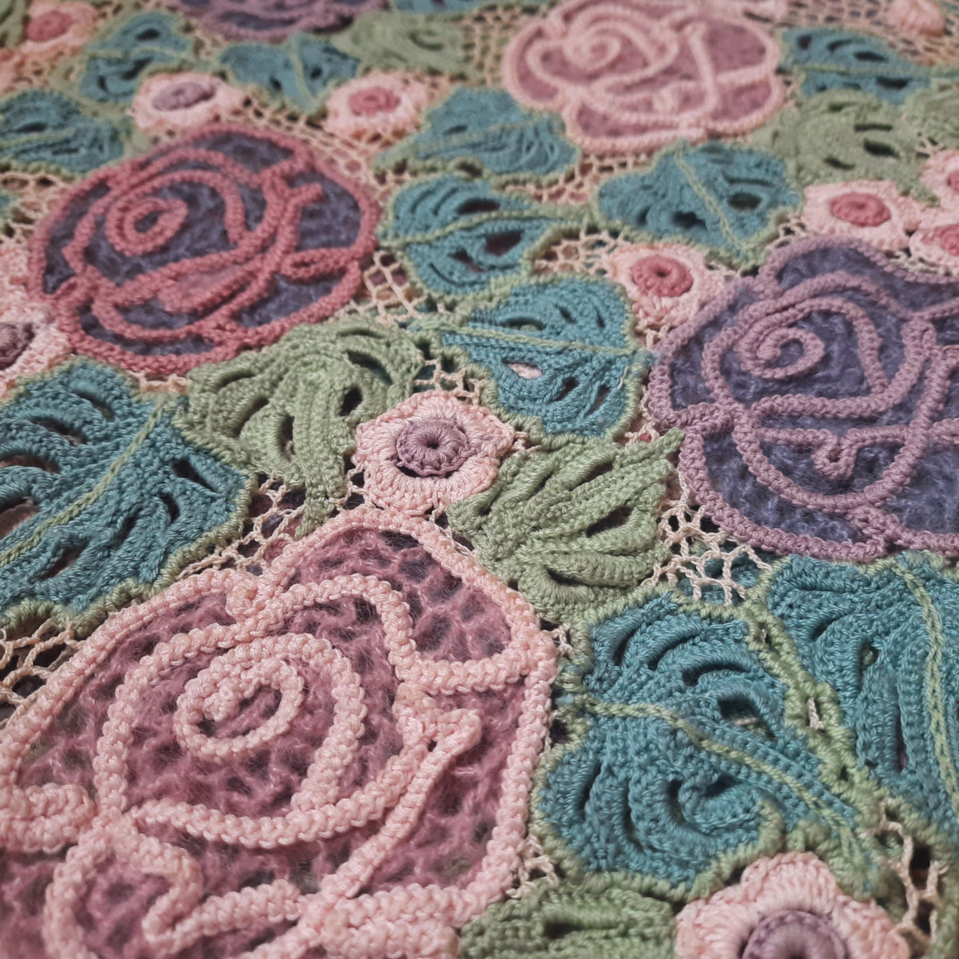 TUTORIAL Crochet ROSE Applique Pattern Pdf Table Coasters - Etsy