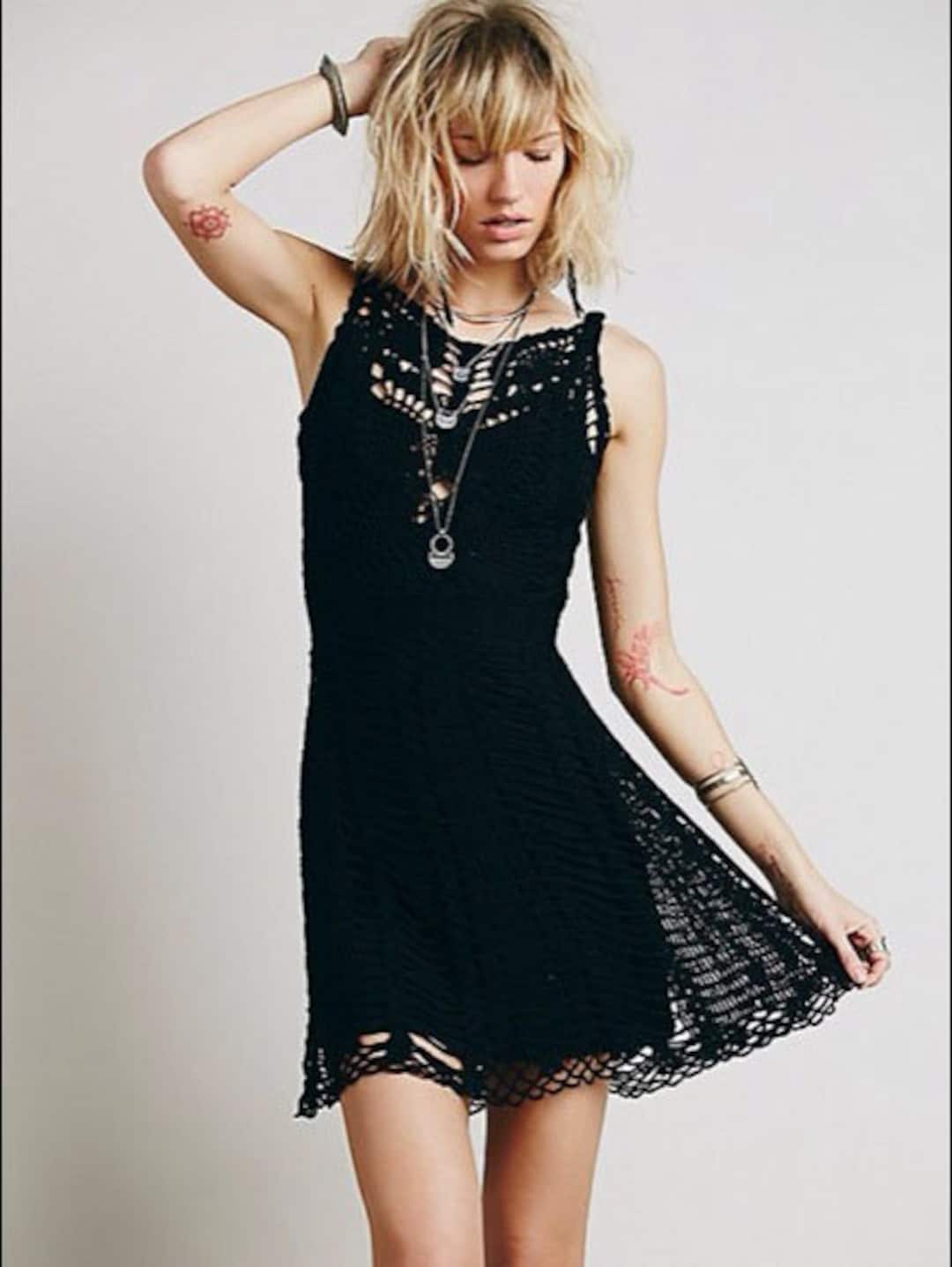 CROCHET Little Black Dress PATTERN Digital Pdf - FESTIVAL Open Back ...