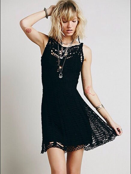 CROCHET Little Black Dress PATTERN Digital Pdf FESTIVAL Open - Etsy