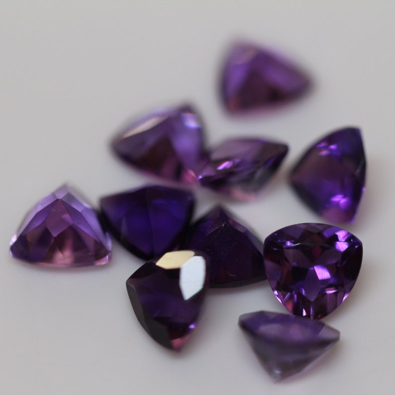8 mm trillion cut amethyst faceted AAA quality-high quality | Etsy