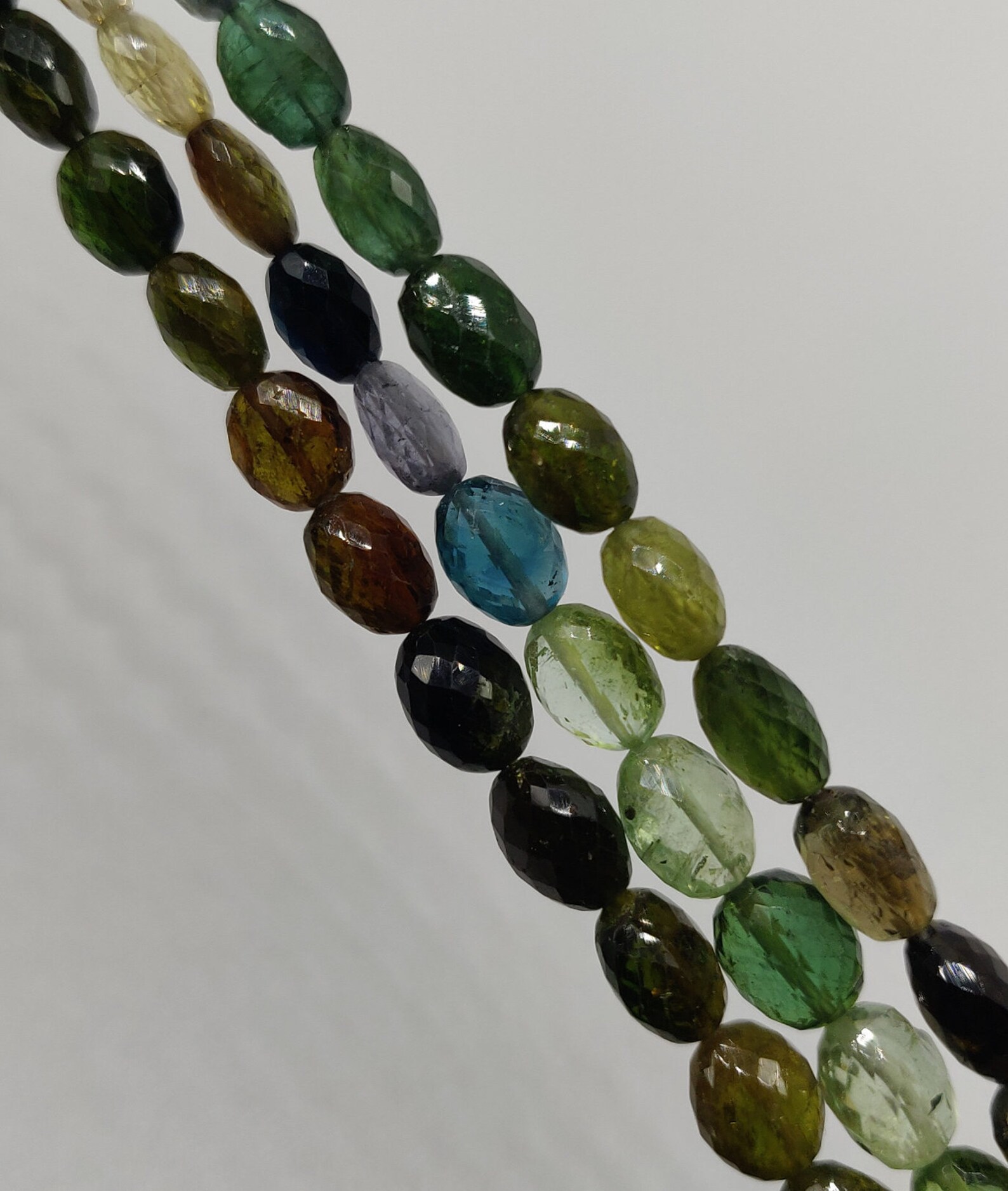 Natural Tourmaline Beads Flat Oval Faceted Beadsfaceted - Etsy