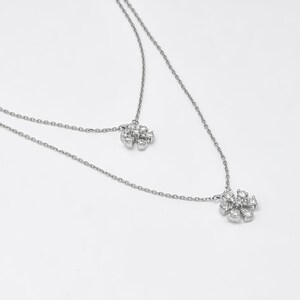 Natural Diamond Pendants, 18KT Gold Cluster Double Layer Chain Pendant ...