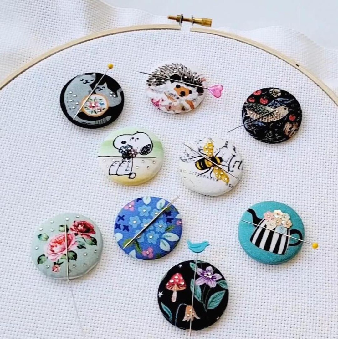 Needle Minder - Fabric Covered Needle Minder - Needle Keeper - Needle ...