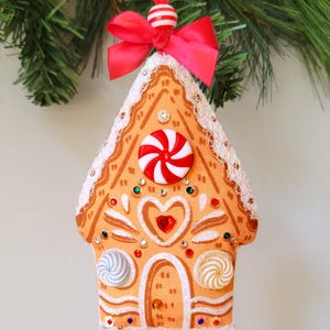 Gingerbread House Ornament Christmas Ornament Fabric Gingerbread ...
