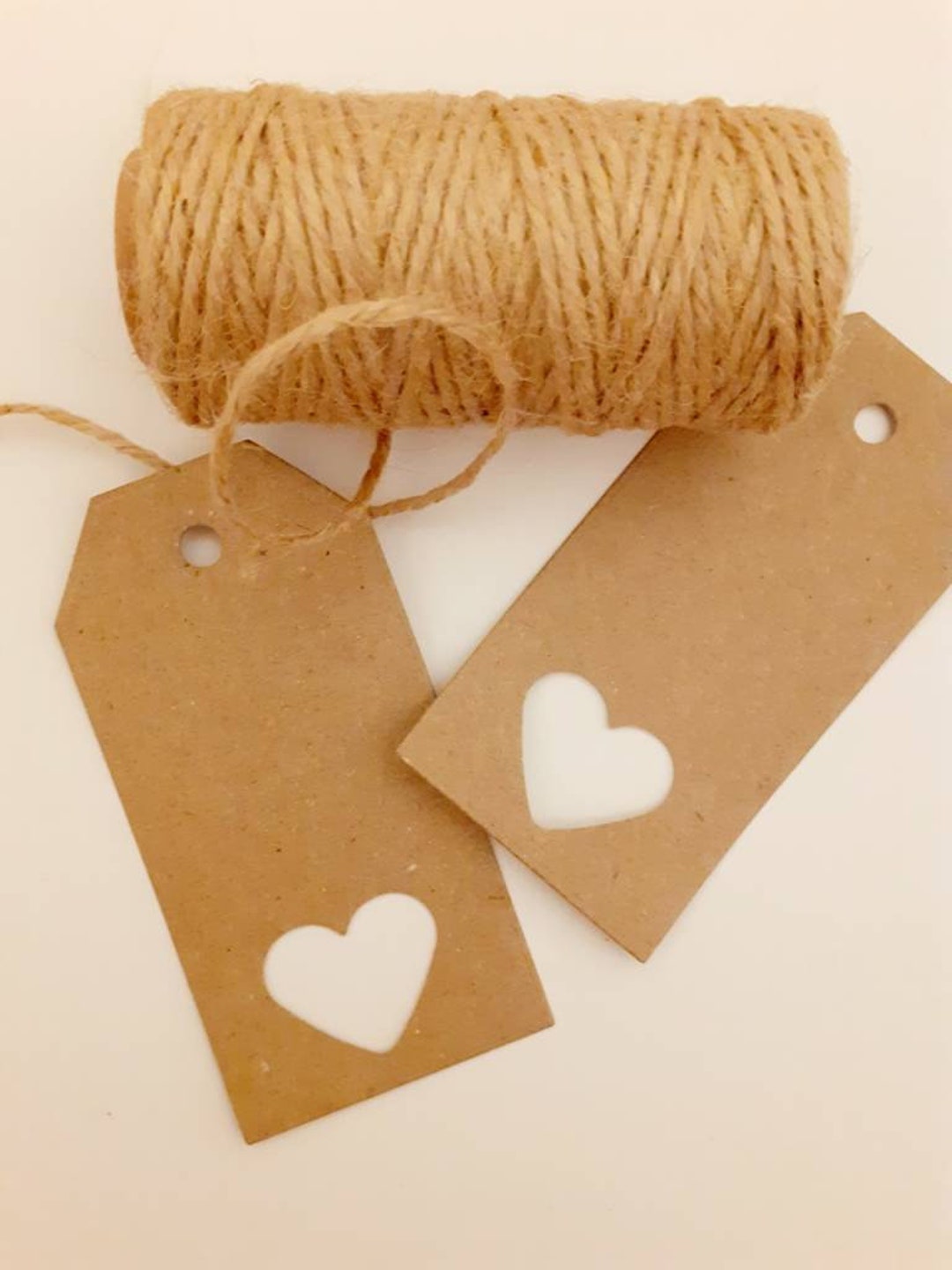 Heart Gift Tag, Brown Card Gift Tag, Wedding Tags, Cut Out Heart Tags ...