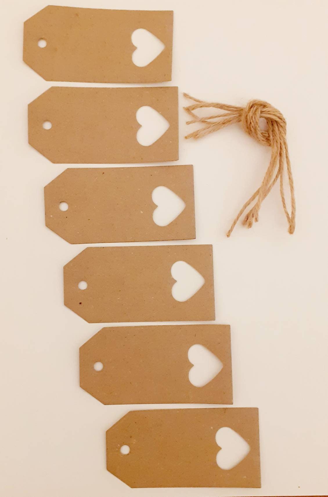 Heart Gift Tag, Brown Card Gift Tag, Wedding Tags, Cut Out Heart Tags ...