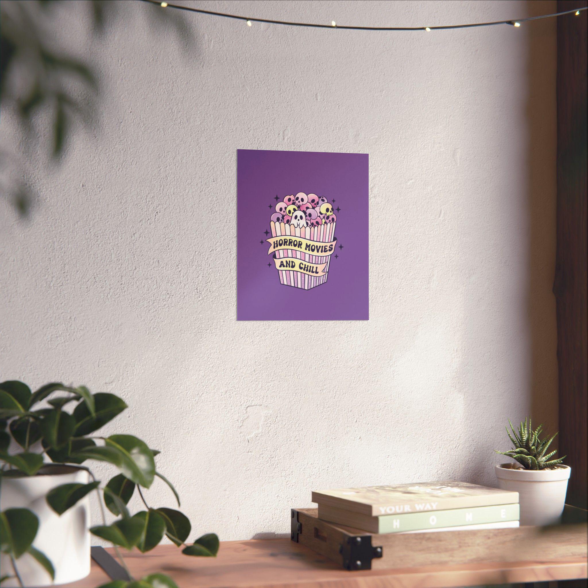 Quirky Pastel Goth 'horror Movies and Chill' Matte Poster - Etsy
