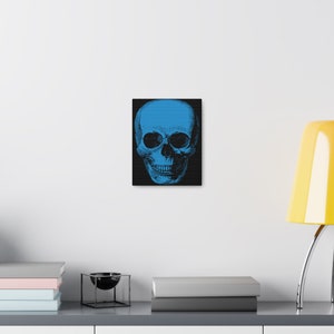 Blue Skull on Black Goth Canvas Gallery Wrap Free Shipping - Etsy