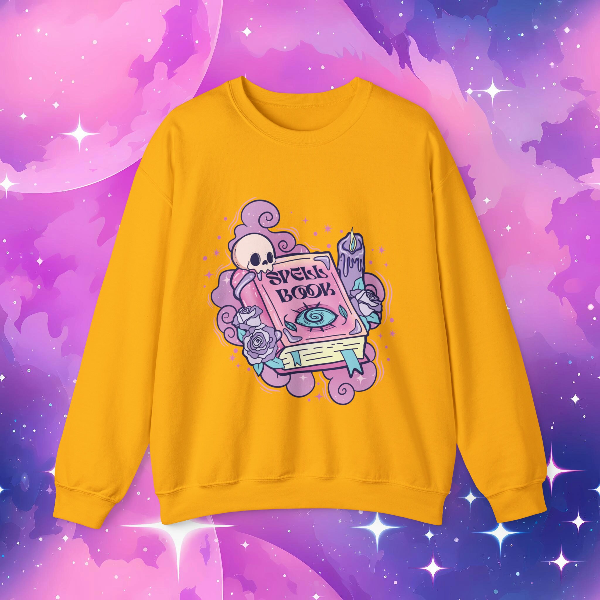Pink Spell Book Cute Pastel Goth Witchy Unisex Heavy Blend Crewneck ...