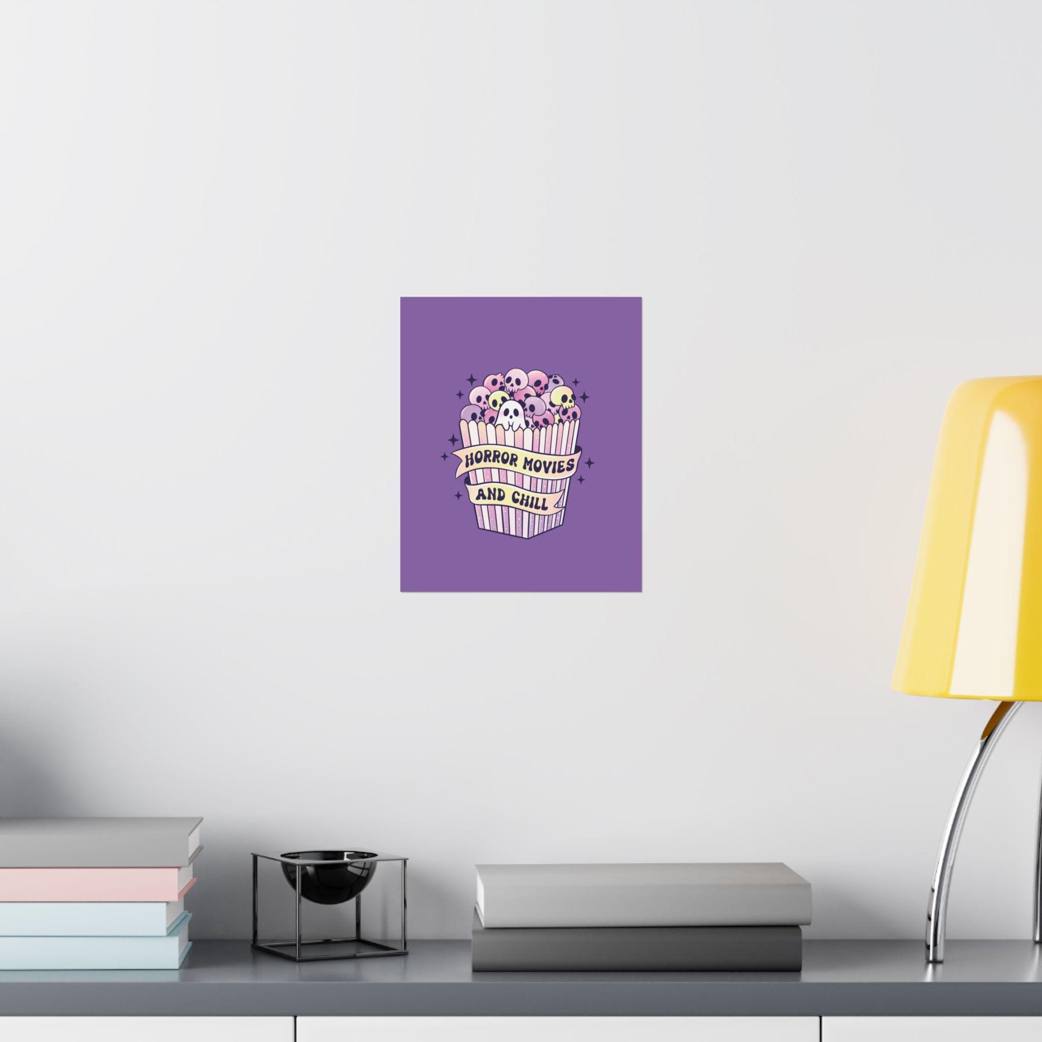 Quirky Pastel Goth 'horror Movies and Chill' Matte Poster - Etsy