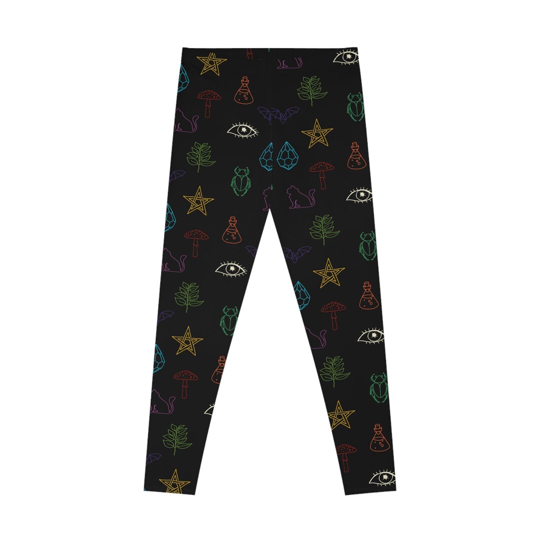 Colorful Rainbow Witchy Whimsigoth Symbols Stretchy All Over Print ...