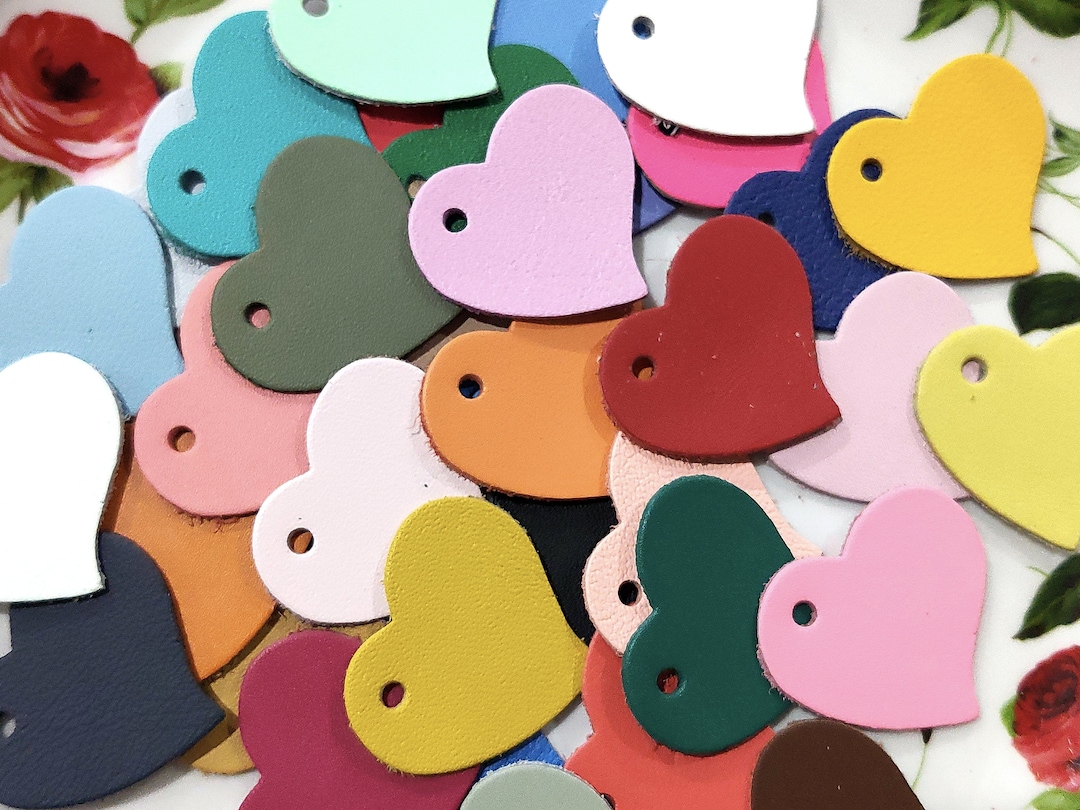 Heart Shape, Leather Heart, Leather Heart With Hole, 2 Sizes, Blank ...
