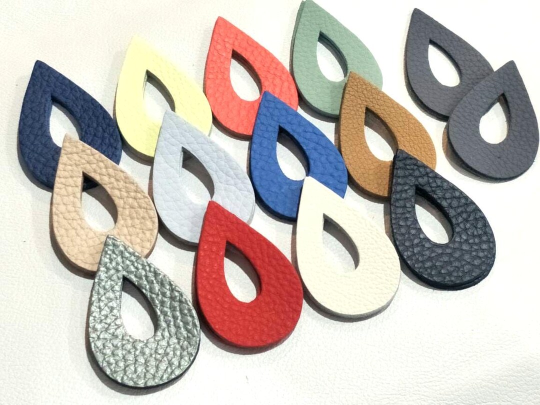 Teardrop Shape, Textured Leather Teardrop Cut Outs, 4 Sizes, Mixed ...