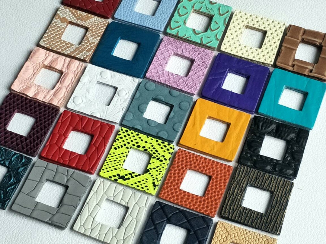 Square Shape, Embossed Leather Square Cut Outs, 1 1/4" (3.2 Cm.), 24 ...