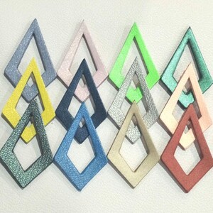 Diamond Shape, Metallic Leather Diamond With Double Die Cut, 2 1/4 ...