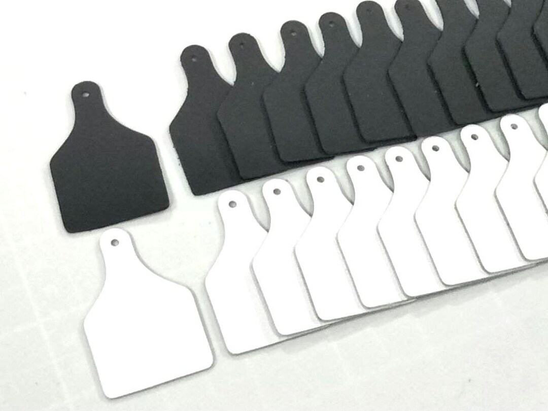 Genuine Leather Ear Tag Blanks: Black & White, 2 Sizes, 24 Pieces - Etsy