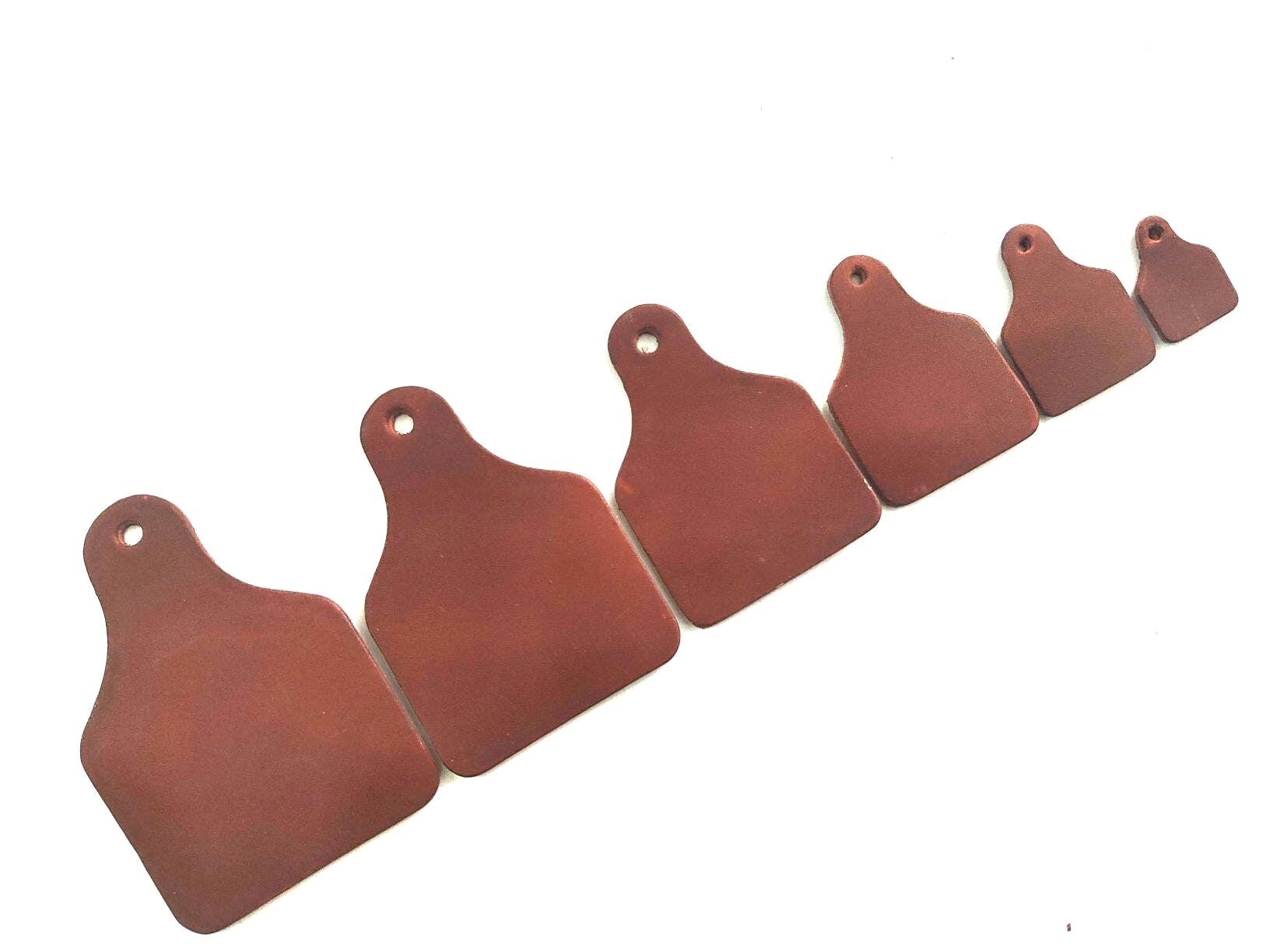 Brown Genuine Leather Ear Tag Blank - 6 Sizes - Etsy