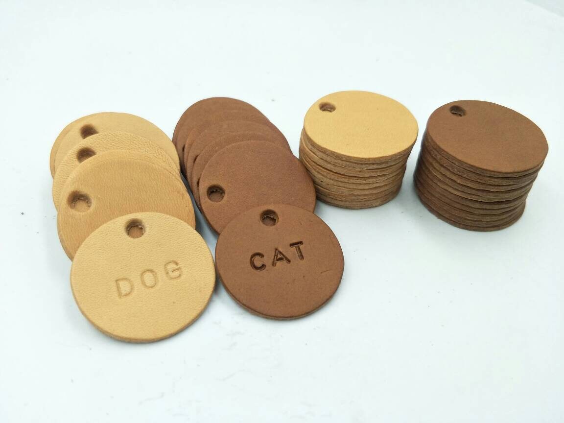 Blank Leather Dog Tag 2 Sizes 25mm.1 32mm.1 - Etsy