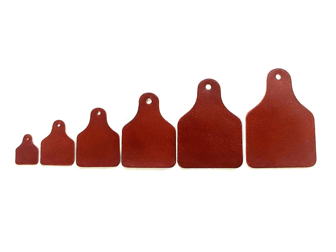 Leather Ear Tag Blank, 6 Sizes, Brown, Genuine Leather, Blank Leather ...