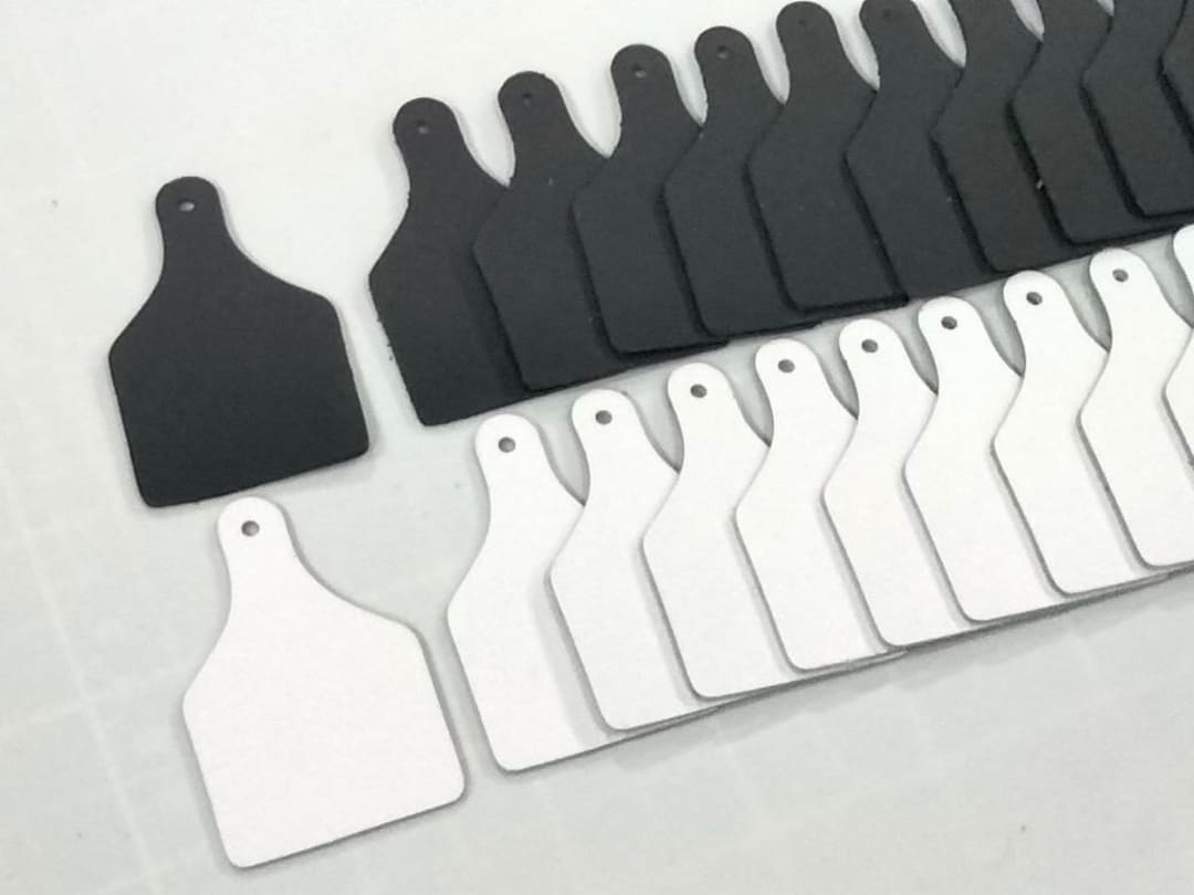 Leather Ear Tag Blank, Smooth Leather Ear Tag, 2 Sizes, 24 Pieces ...