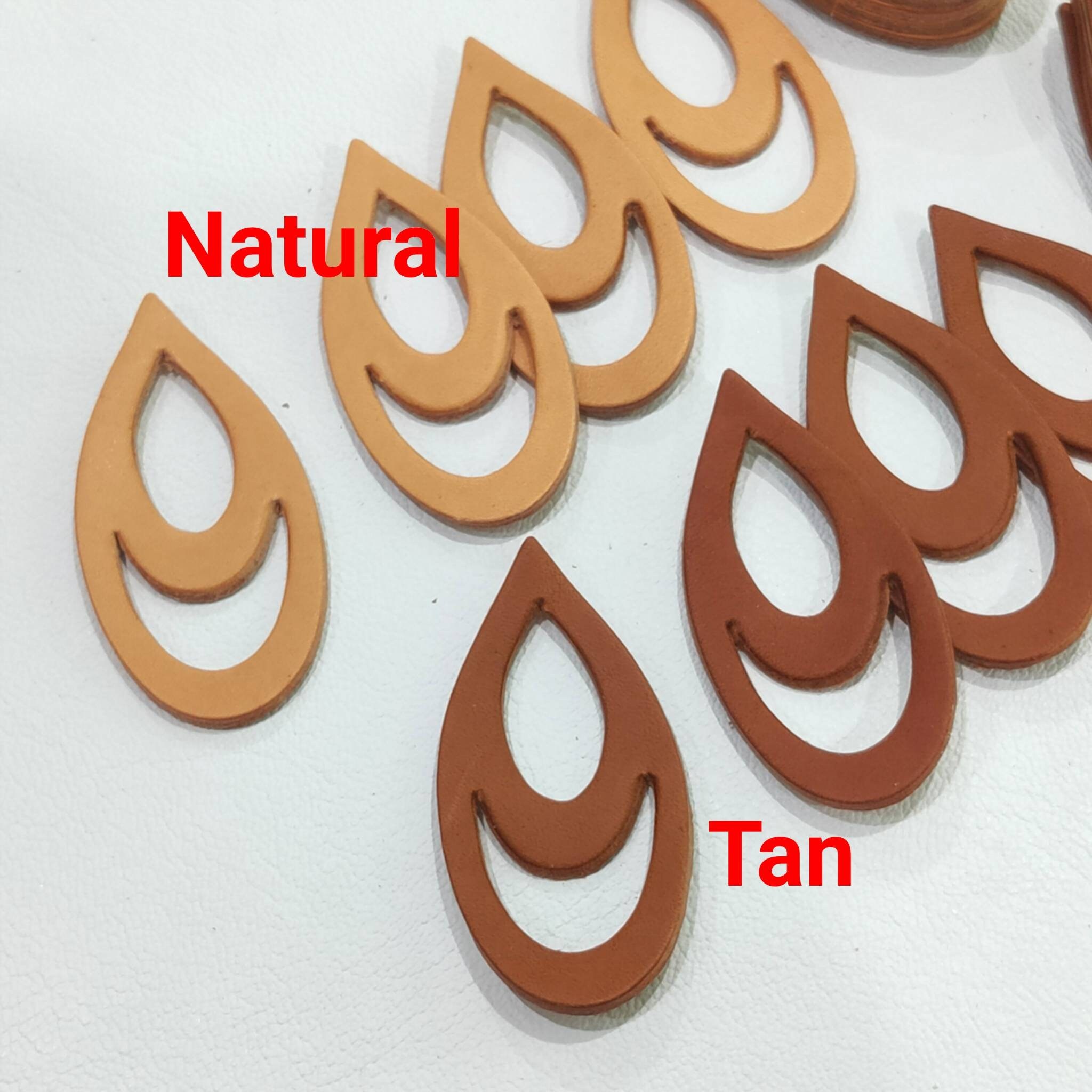 Teardrop Cut Outs Shape Vegetable Tanned Leather Teardrop - Etsy