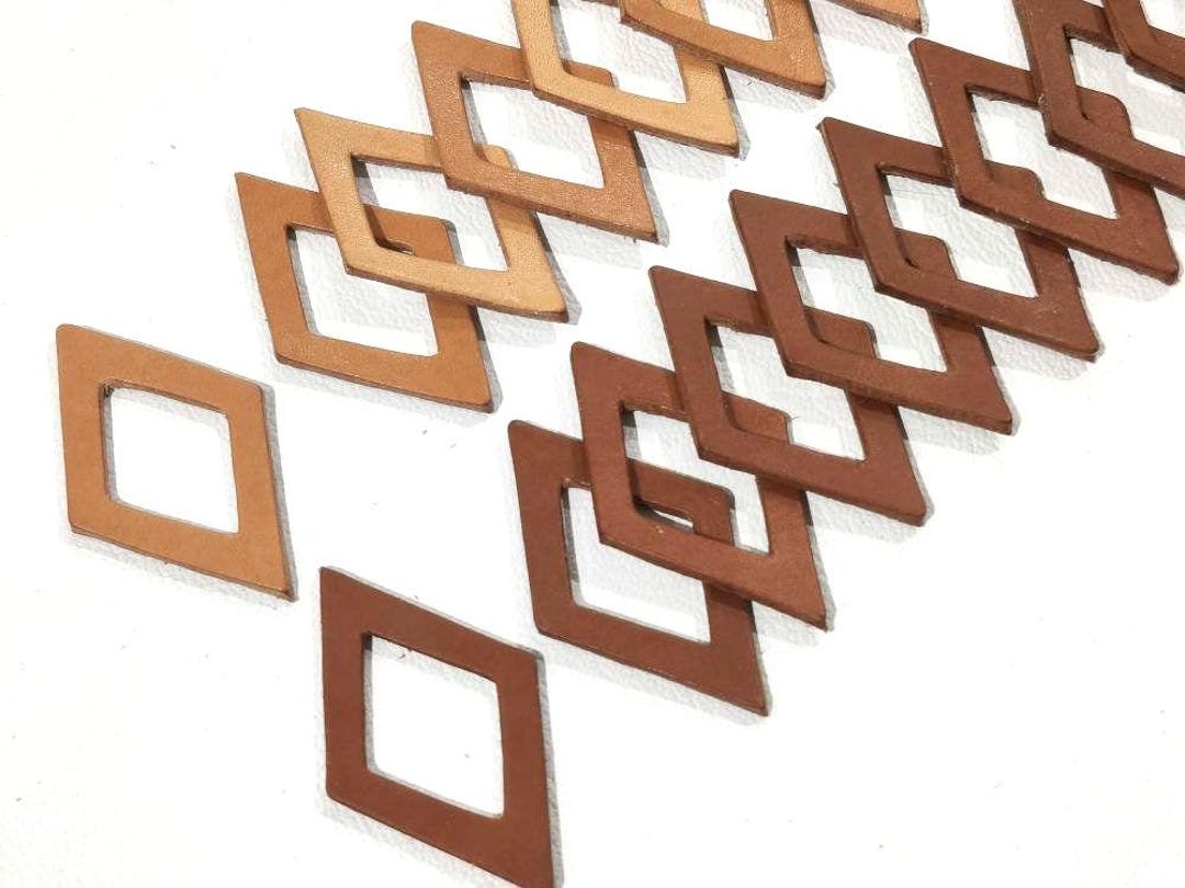 Diamond Shape, Leather Diamond Cut Outs, 2 Sizes, Vegetable Tanned ...
