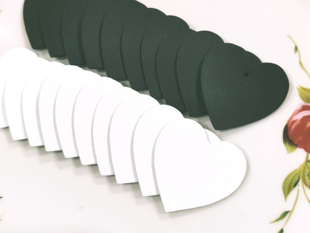 Heart Shape, Leather Hearts, 6 Sizes, Mixed Colors, Blank Leather Tags ...