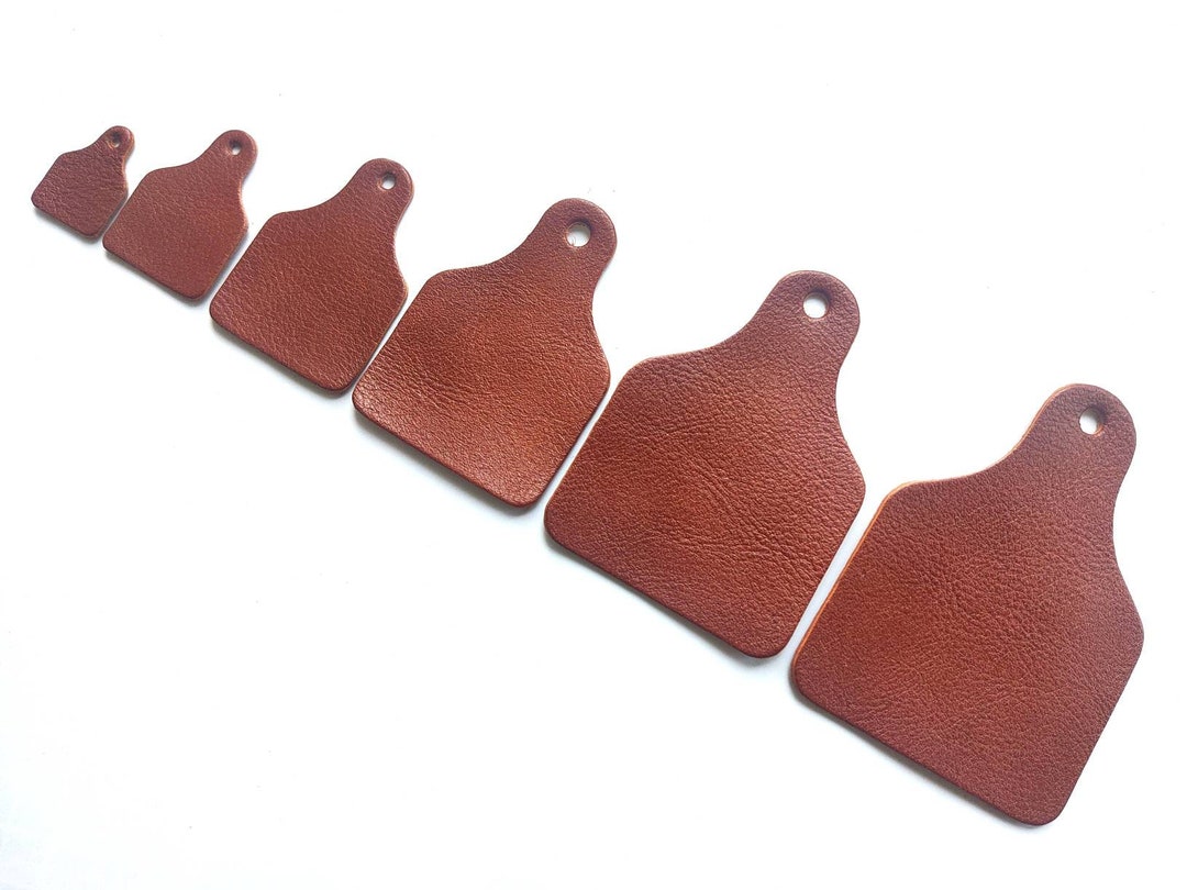 Leather Ear Tag Blank 6 Sizes Tan Genuine Leather Blank - Etsy