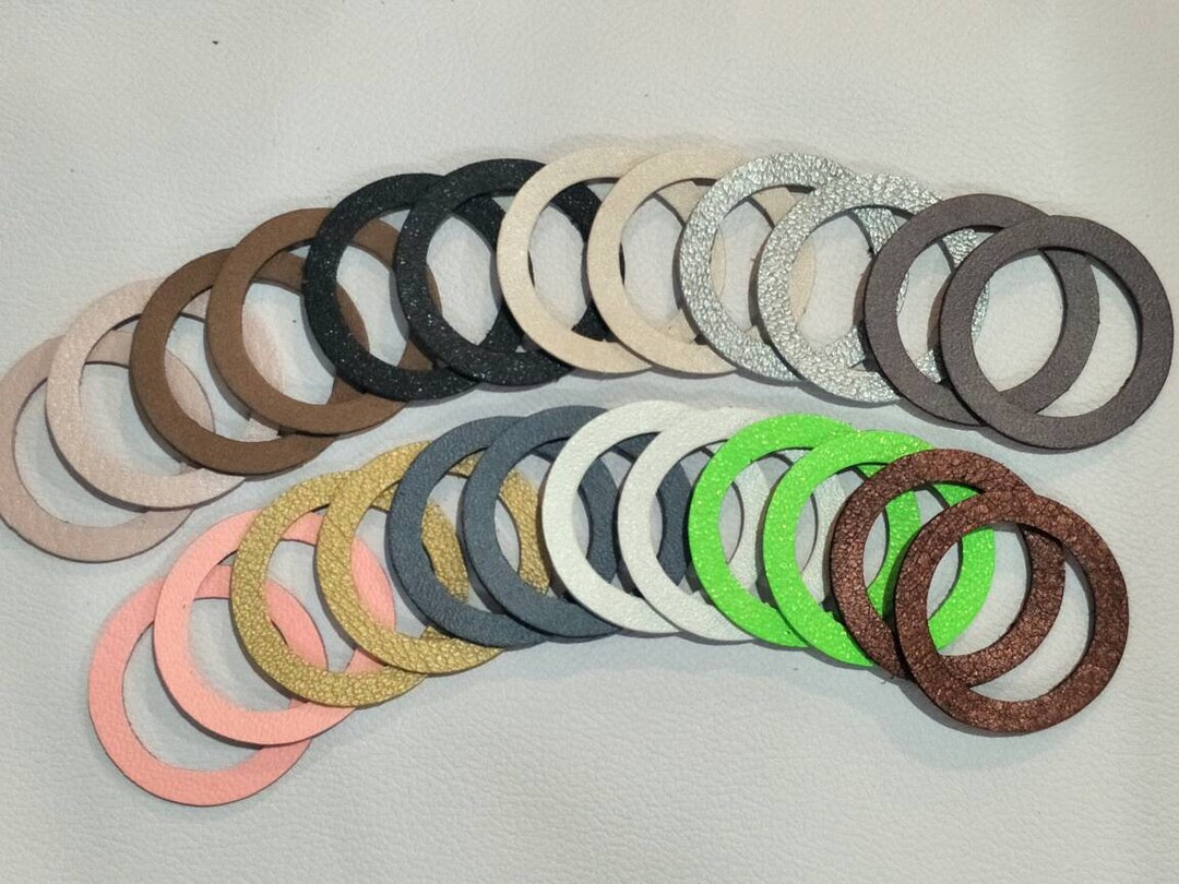 Circle Shape Metallic Leather Circle Cut Outs 40 Mm. Mixed - Etsy